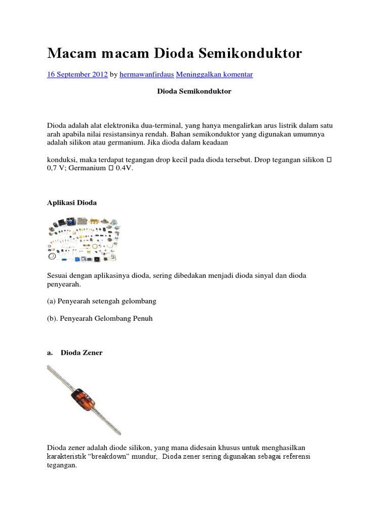 Macam-Macam Dioda Dan Alat Optoelektronika | PDF