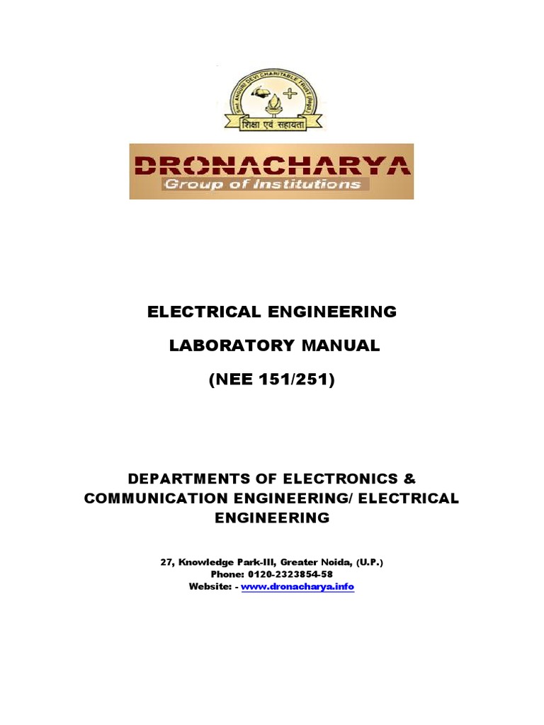 Electrical Engineering Laboratory Manual (NEE 151/251) | PDF | Electric ...