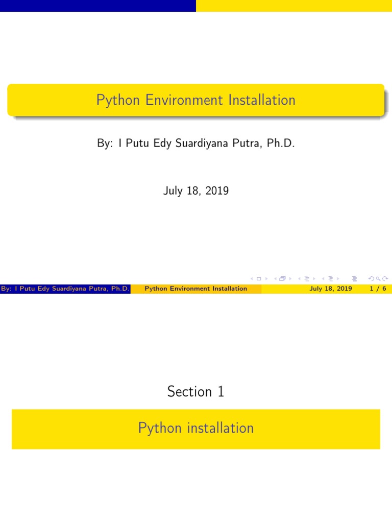 Python Environment Installation: By: I Putu Edy Suardiyana Putra, PH.D ...