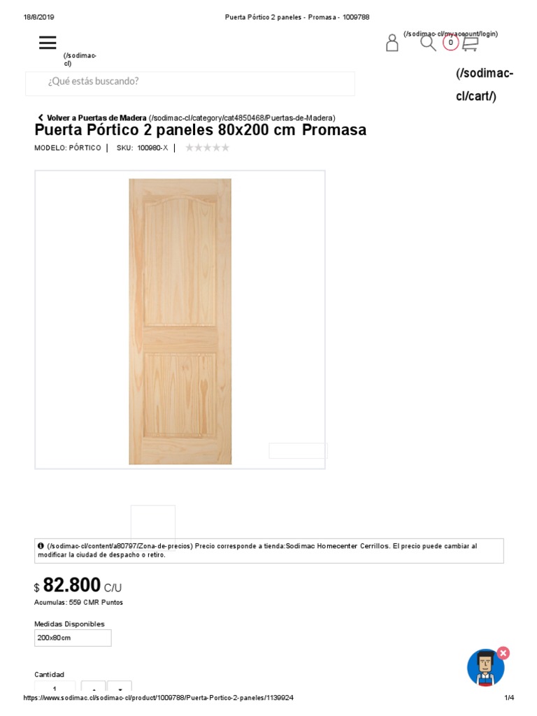 Puerta Pórtico 2 Paneles - Promasa - 1009788 | PDF