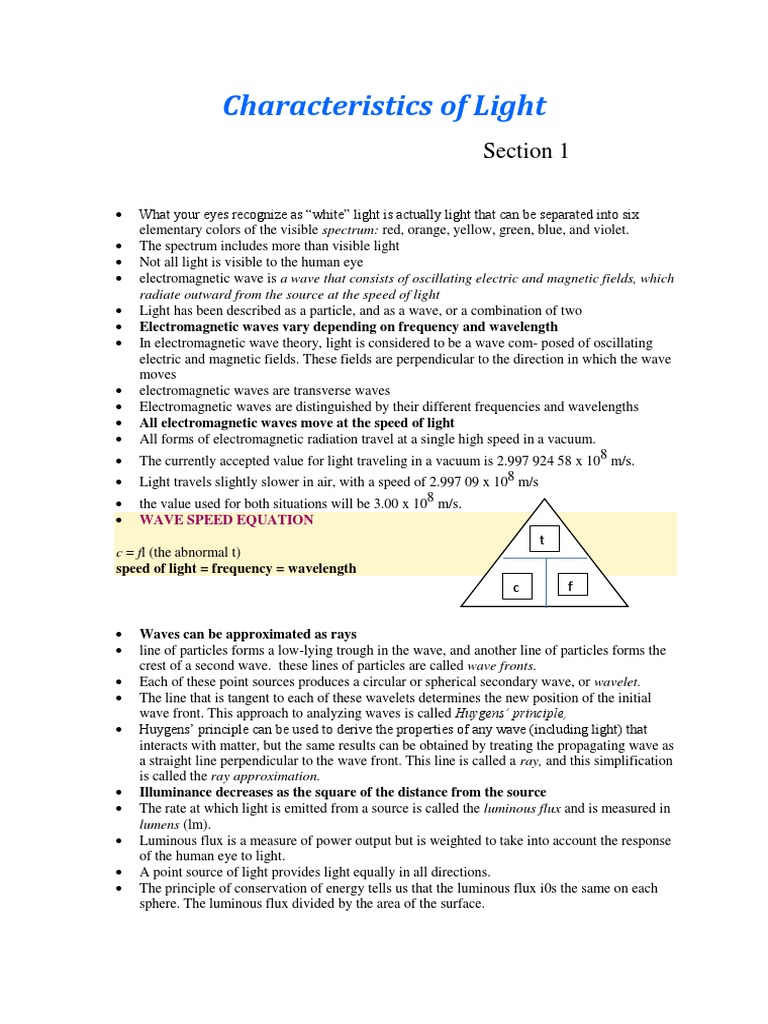 Physics Notes | PDF | Waves | Electromagnetic Radiation