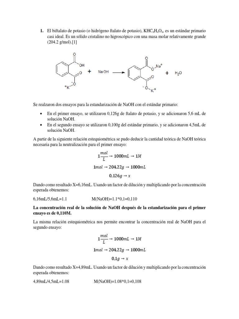 Biftalato de Potasio | PDF | Ácido clorhídrico | sal