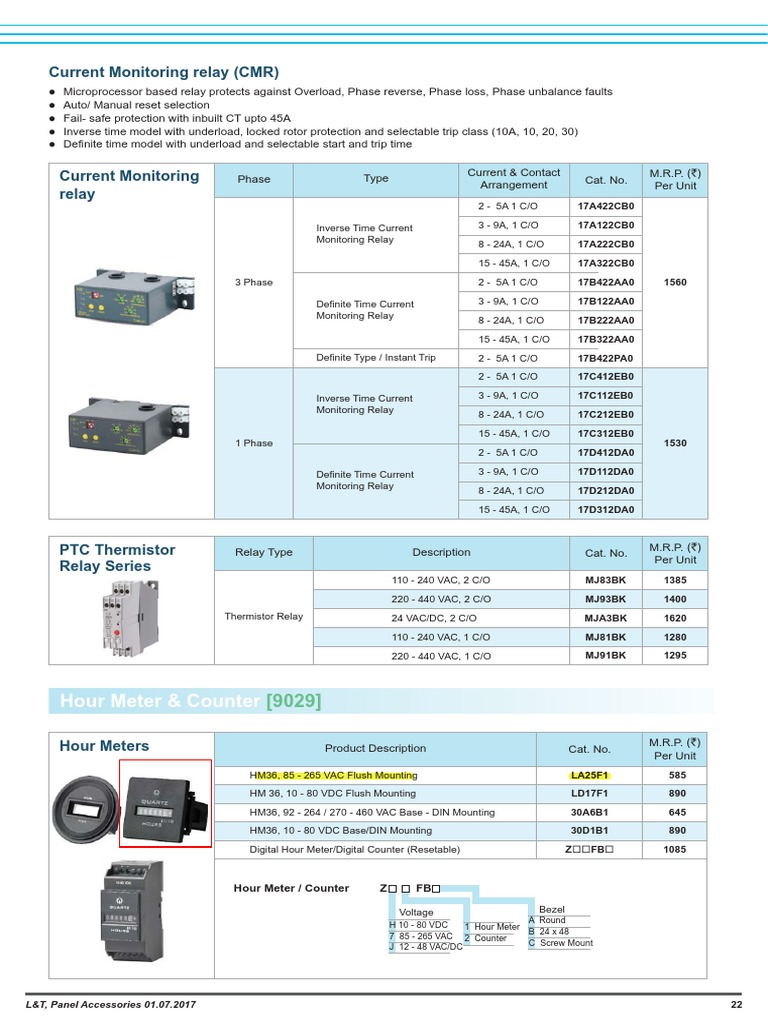 Current Monitoring Relay (CMR) : Hour Meter & Counter | PDF | Relay ...