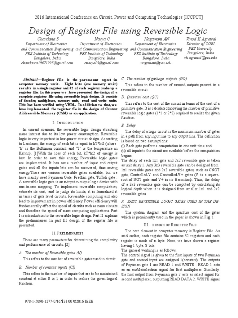 Design and Implementation of H/W Efficient Multiplier: Reversible Logic ...