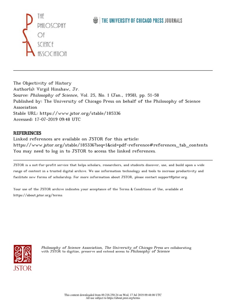 The Objectivity of History | PDF | Epistemology | Science