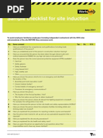 Checklist 011 - Visitor Induction | PDF