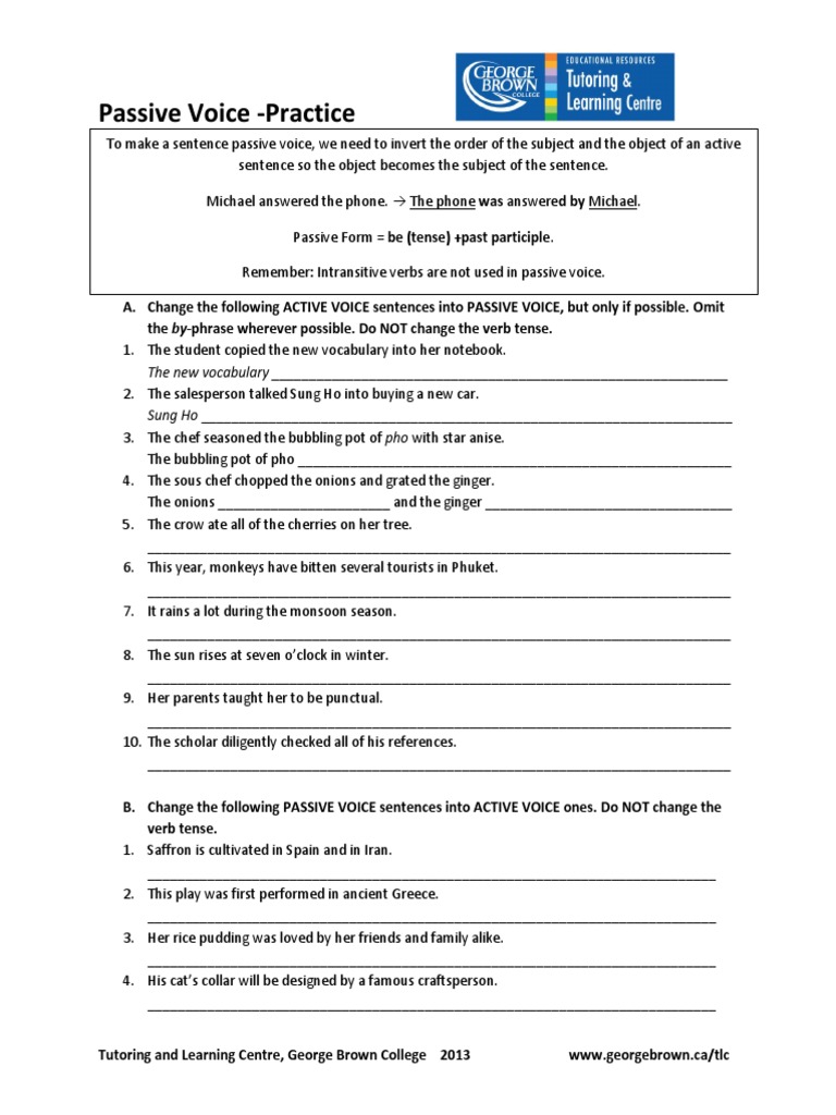 Passive Voice - Practice | PDF | Verb | Grammatical Conjugation