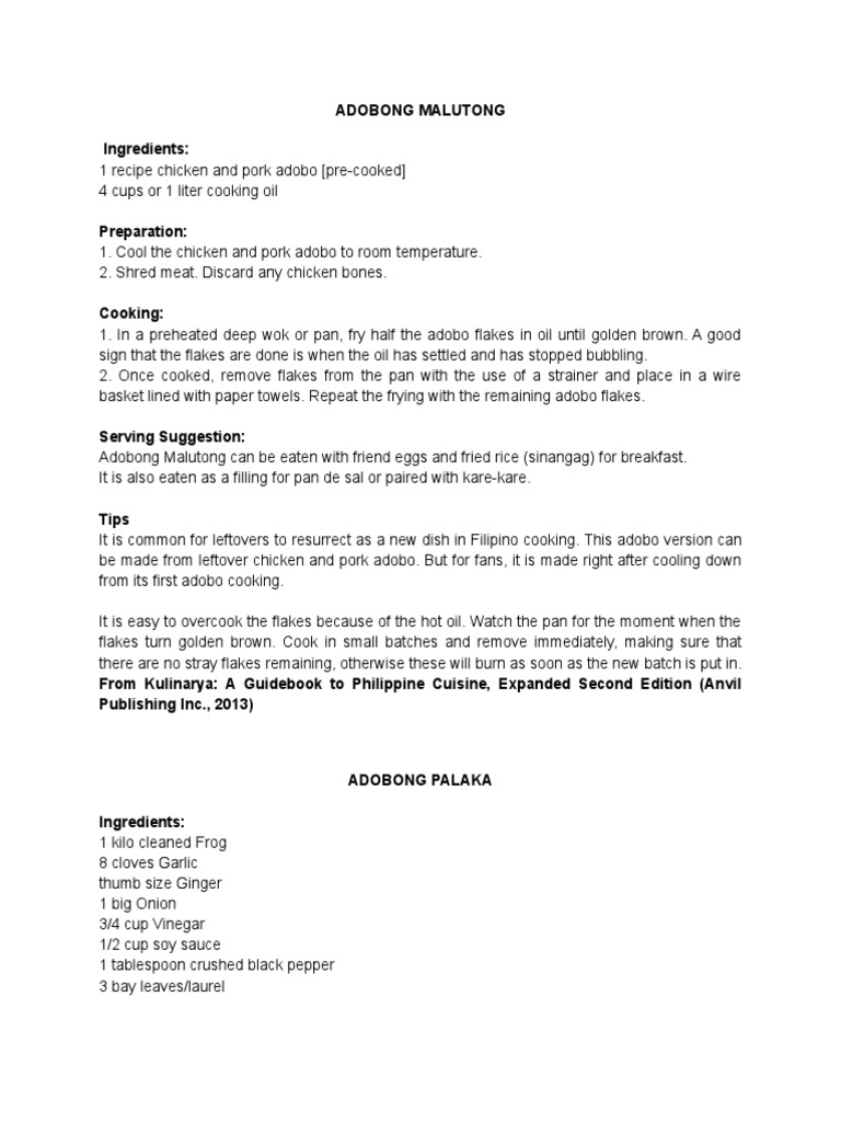 Adobong Manok | PDF | Garlic | Food Ingredients