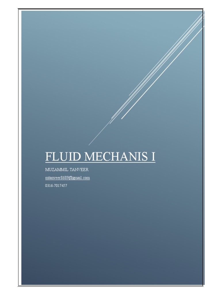 Fluid Mechanics I | PDF | Fluid Dynamics | Viscosity