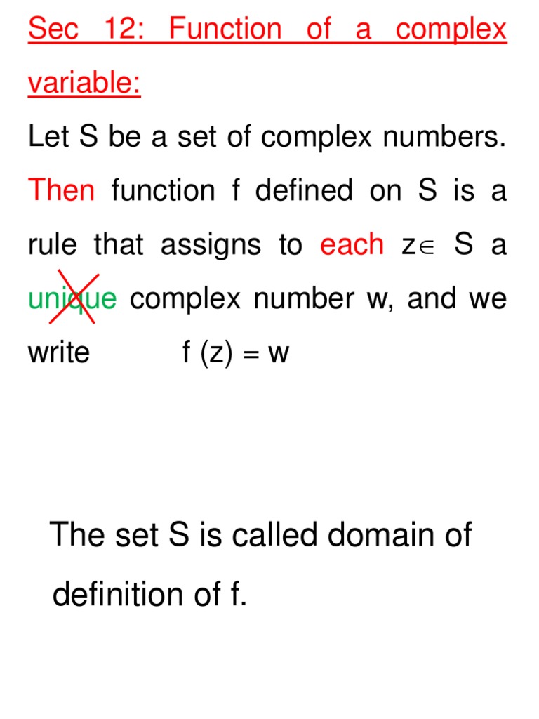 Functions Of A Complex Variable Continuity And Limits Pdf Mathematical Structures