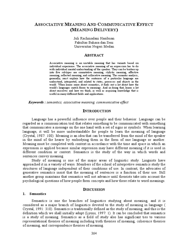 Analyzing the Types and Effects of Associative Meaning in Language ...