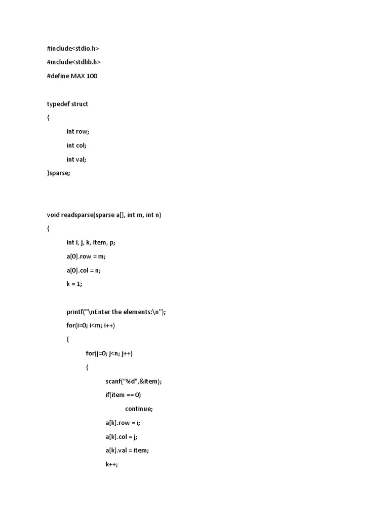 Sparse Matrix | PDF | Matrix (Mathematics) | Numerical Analysis