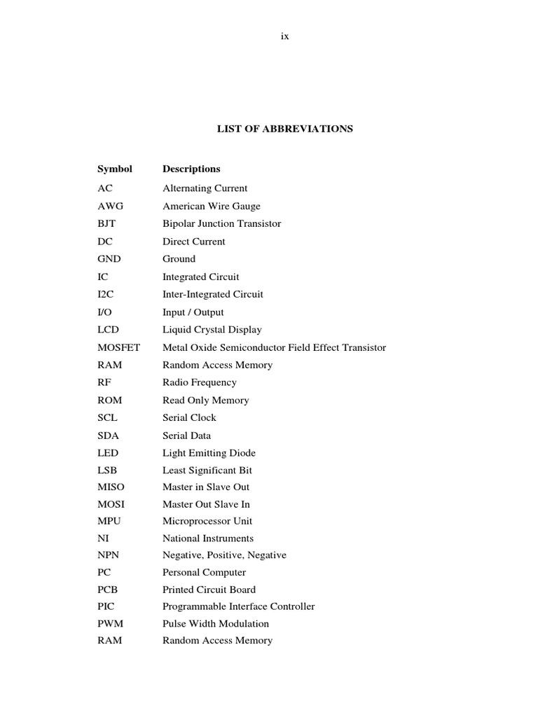 Common Electronics Abbreviations List | PDF | Computers