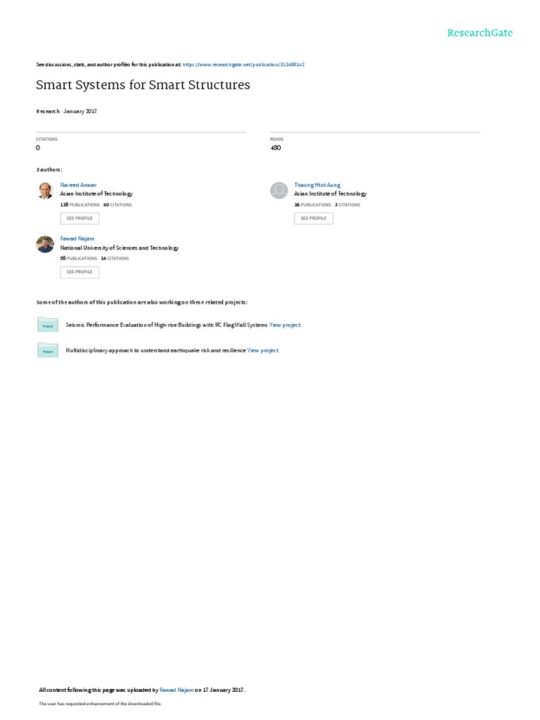 Smart Systems For Smart Structures: January 2017 | PDF | Mechanics | Physics