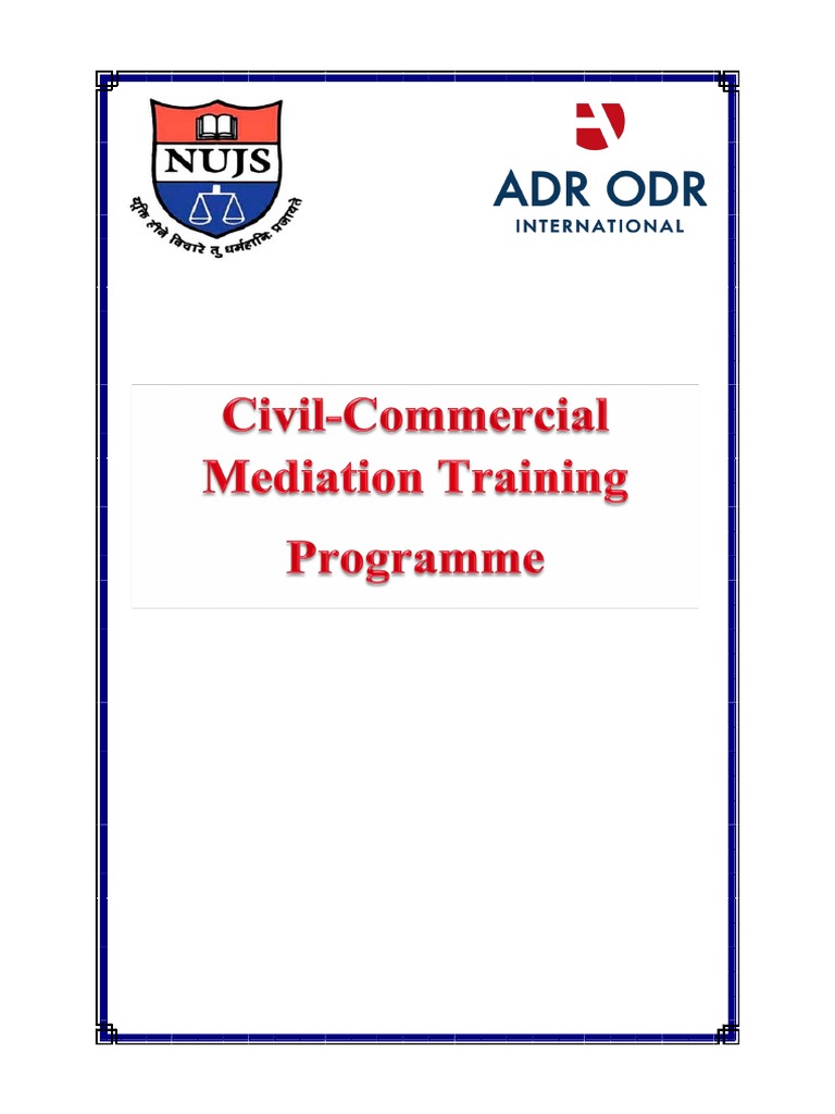 ADR-ODR Mediation Course Brochure | PDF | Alternative Dispute ...