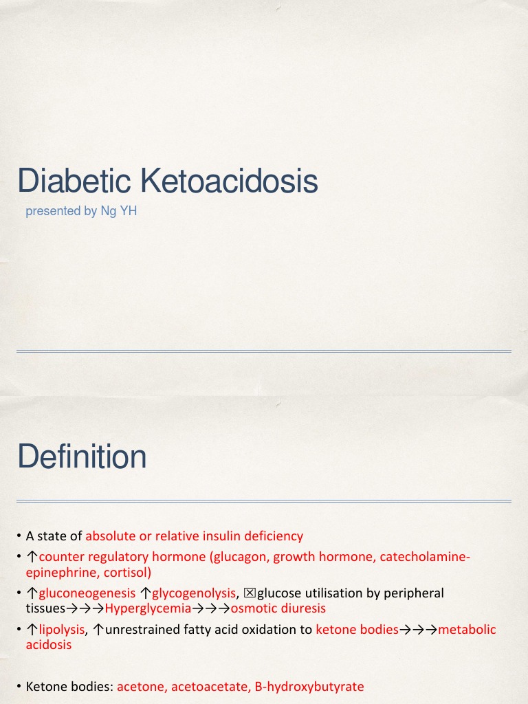 Diabetic Ketoacidosis Presented By Ng Yh Pdf Diabetes Mellitus