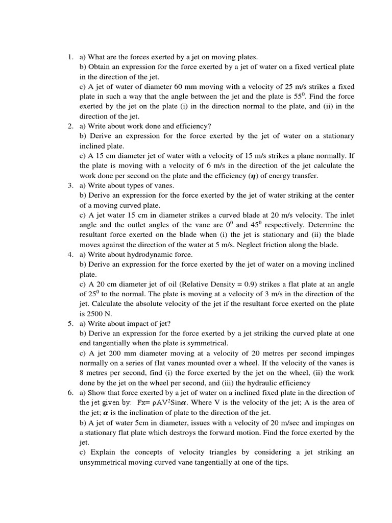 FM & HM Assignment | PDF | Force | Velocity