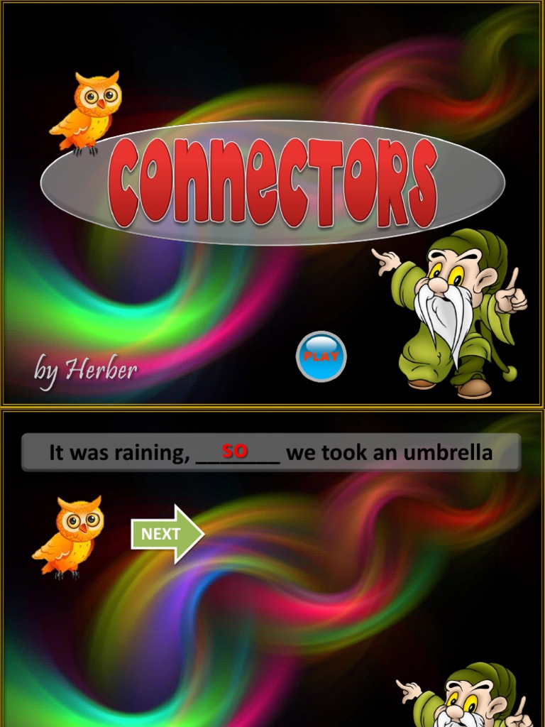 Connectors PPT Fun Activities Games Games - 54186 | PDF