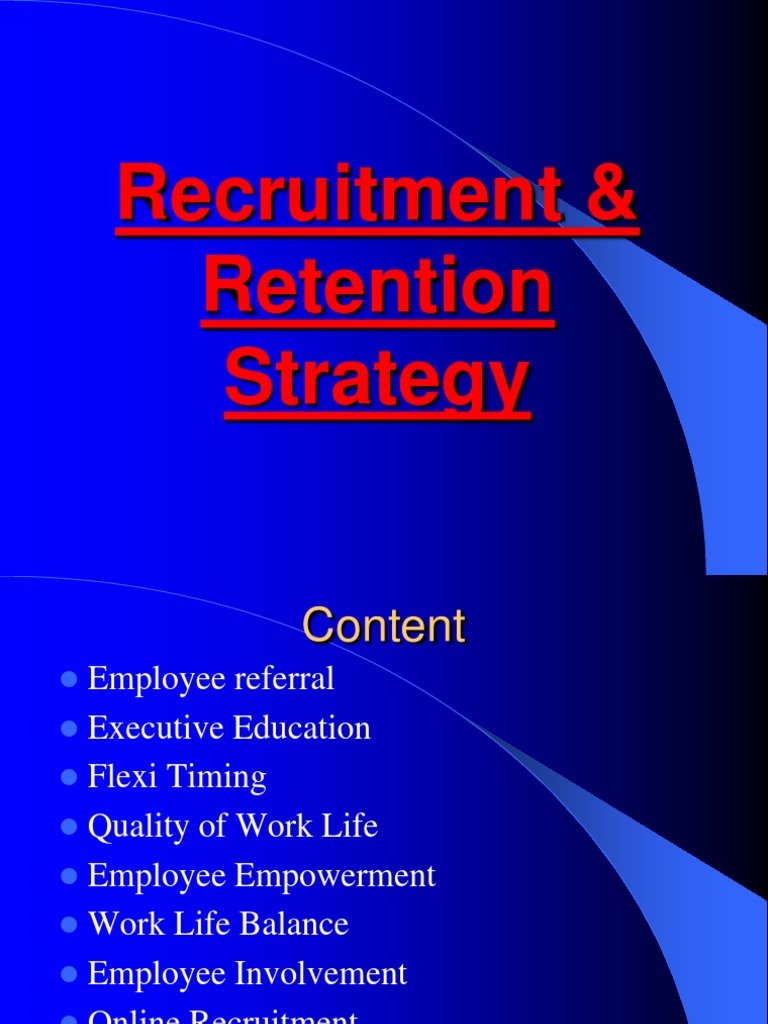 Recruitment And Retention Strategies Pdf Talent Management