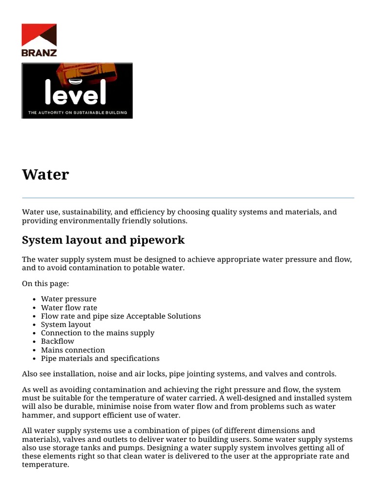 Water System Design Guide | PDF | Plumbing | Tap (Valve)