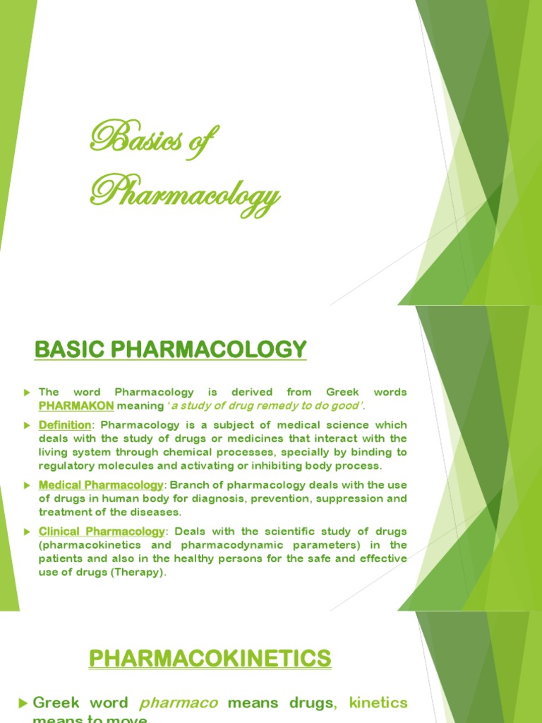 Basics of Pharmacology | PDF | Pharmacology | Pharmacokinetics