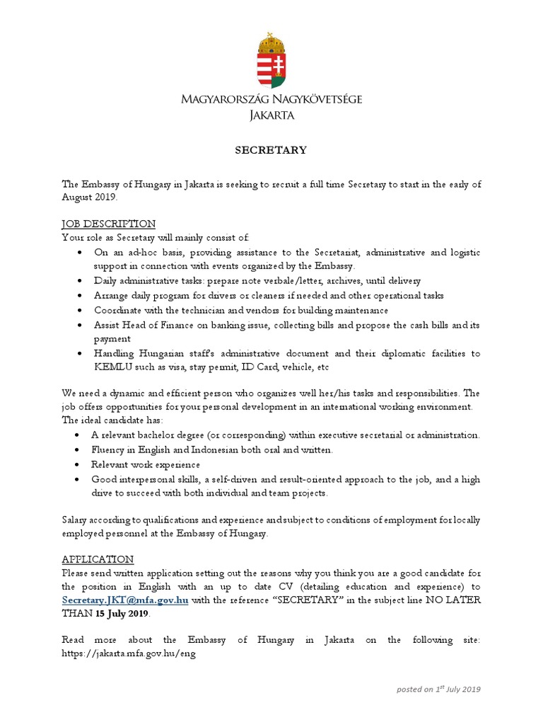 Secretary Job Desk | PDF