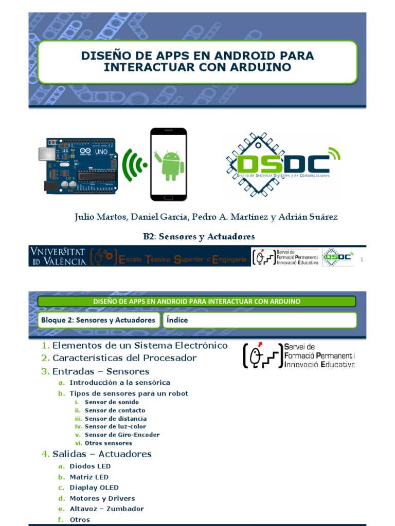 Arduino Ejemplos Universidad Valencia | PDF | Sensor | Unidad Central de procesamiento