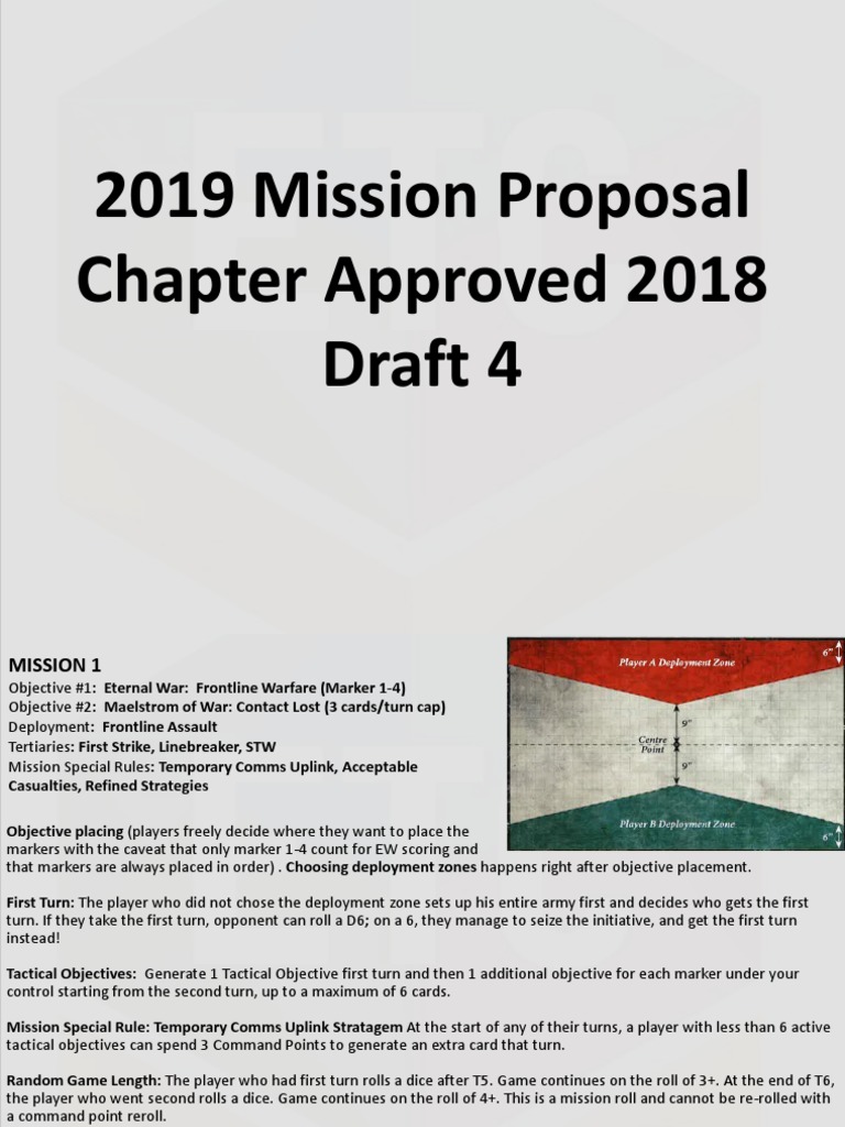 2019 Warhammer 40K Mission Proposals | PDF | Dice | Battles