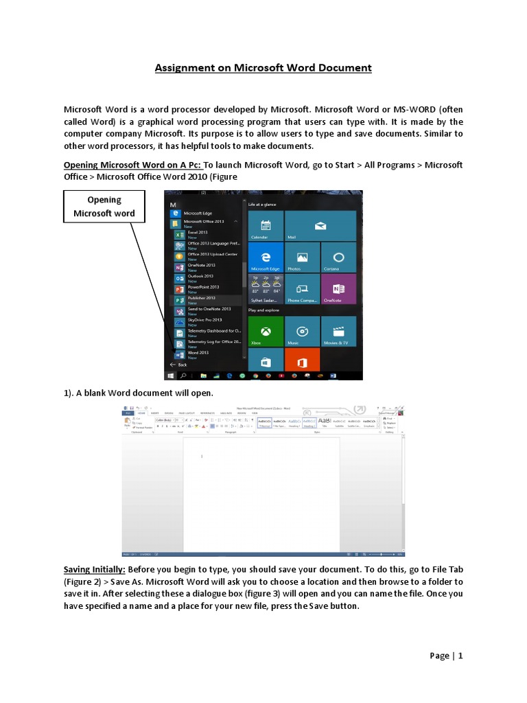 Assignment On Microsoft Word Document | PDF | Microsoft Word | Tab (Gui)