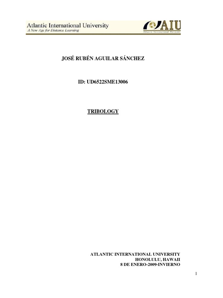 Tribología: Fricción y Desgaste en Materiales | PDF | Corrosión | Redox