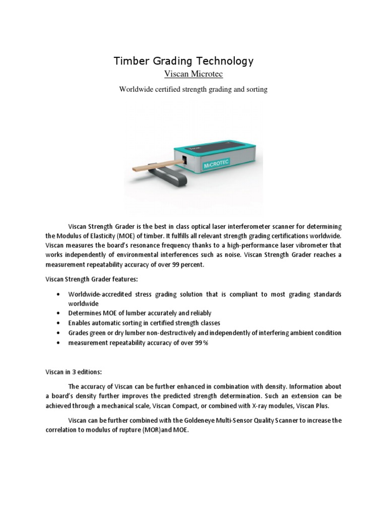 Timber Grading Technology: Viscan Microtec | PDF | Lumber | Interferometry