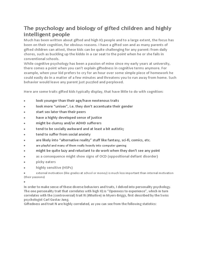 Understanding Gifted Children’s Traits | PDF | Intellectual Giftedness ...