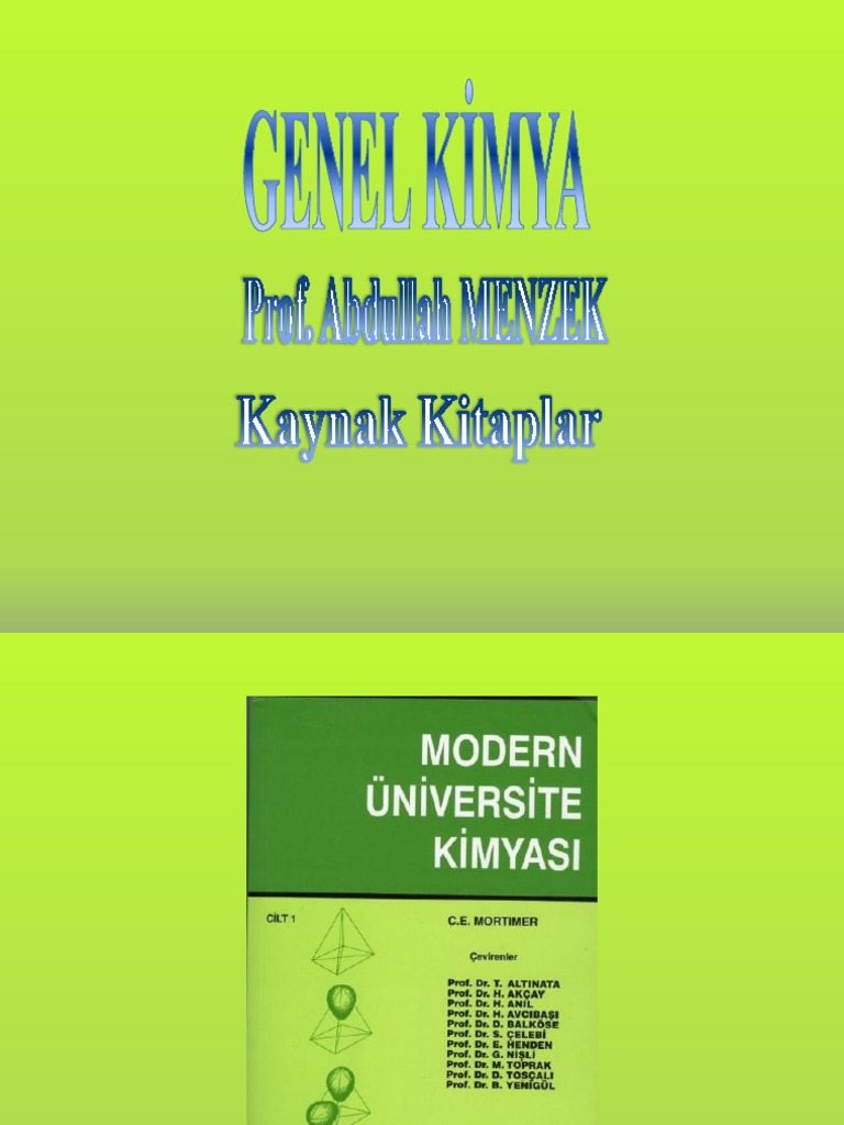 Genel Kimya Notları | PDF