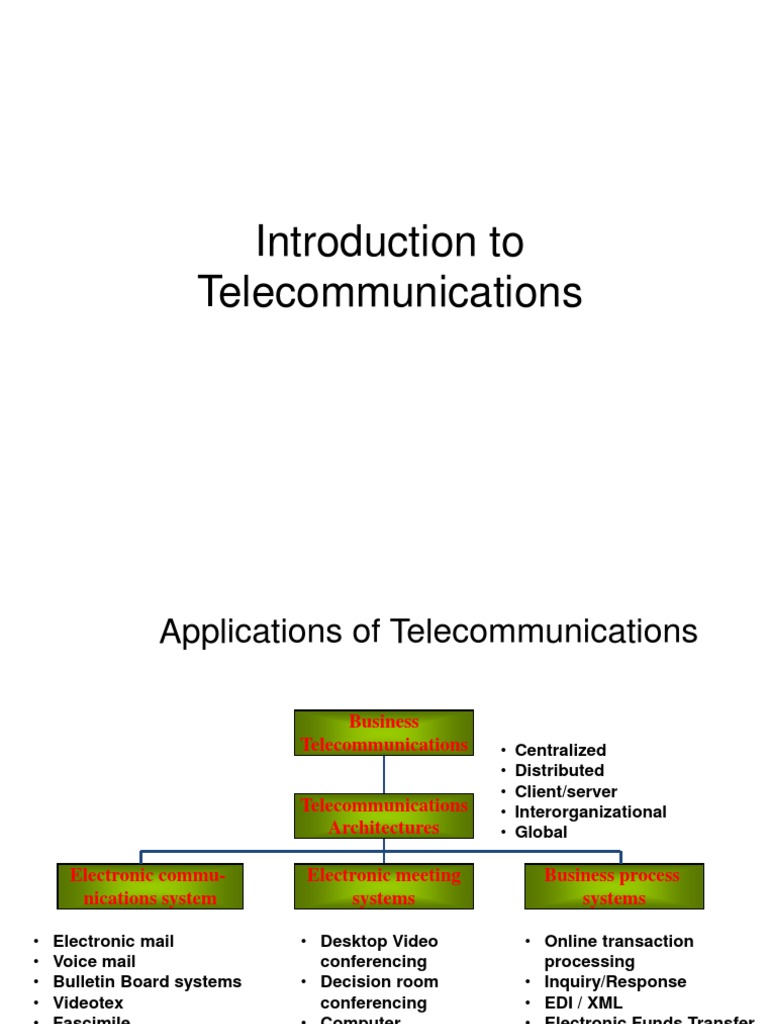 Introduction To Telecommunications | PDF | Telecommunication | Computer ...