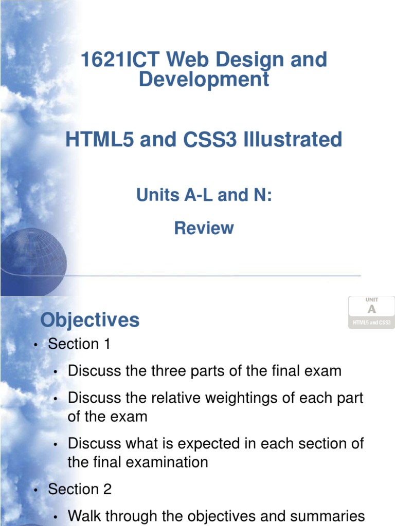 1621ICT Web Design and Development: Units A-L and N: Review | PDF | Cascading Style Sheets ...