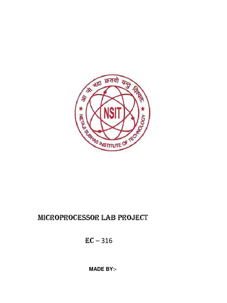 Microprocessor Lab Project EC - 316: Made By | PDF | Electronic ...