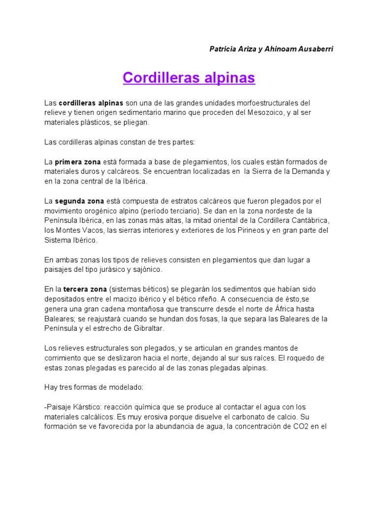 Cordilleras Alpinas | PDF | glaciar | Geomorfología