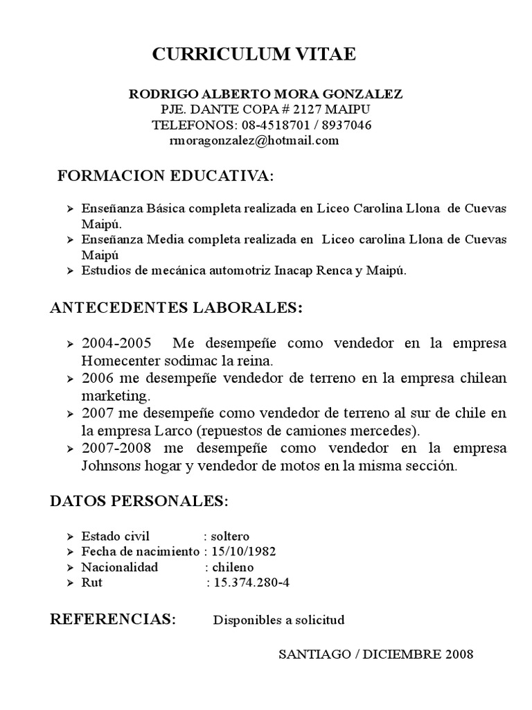 Curriculum Vitae Rodrigo | PDF