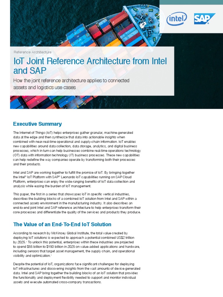 IoT Joint Reference Architecture From Intel and SAP | PDF | Internet Of ...