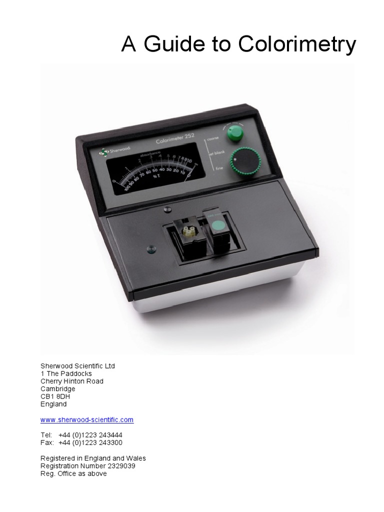 A Guide To Colorimetry | PDF | Optical Filter | Absorption Spectroscopy