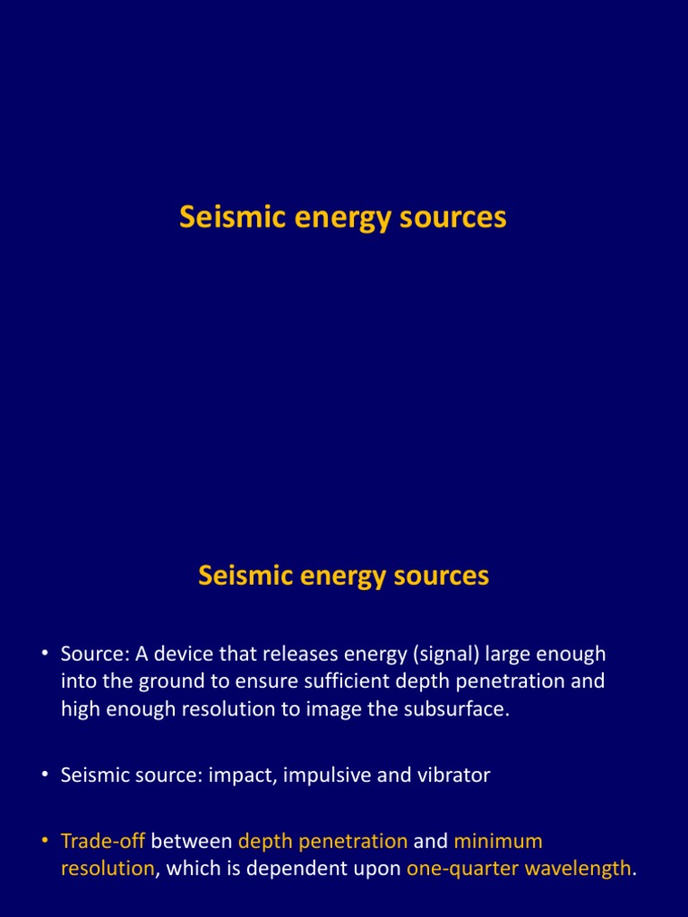 Seismic Energy Sources | PDF