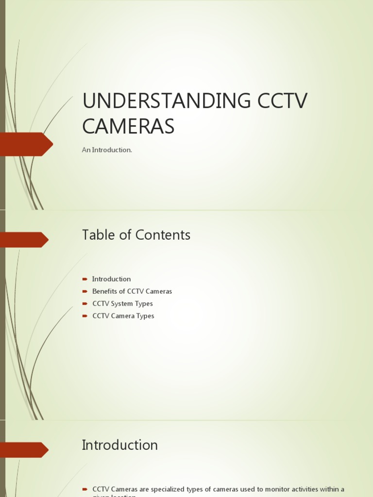 Understanding CCTV Cameras: An Introduction | PDF | Home & Garden ...