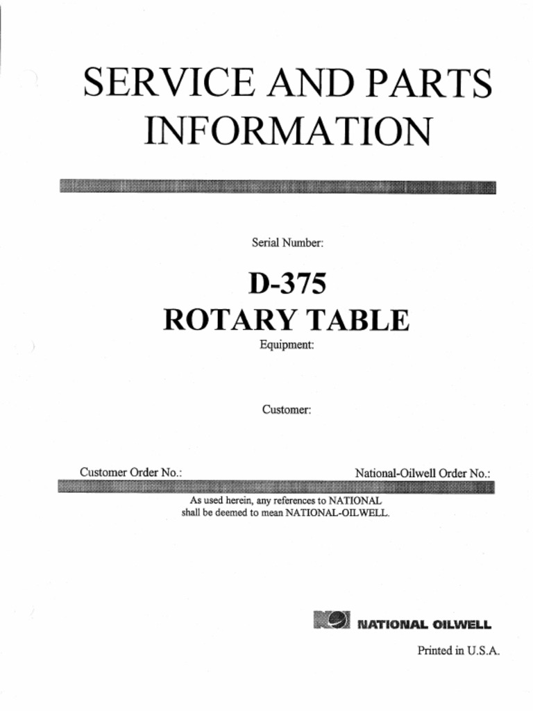 Rotary Table D-375 | PDF