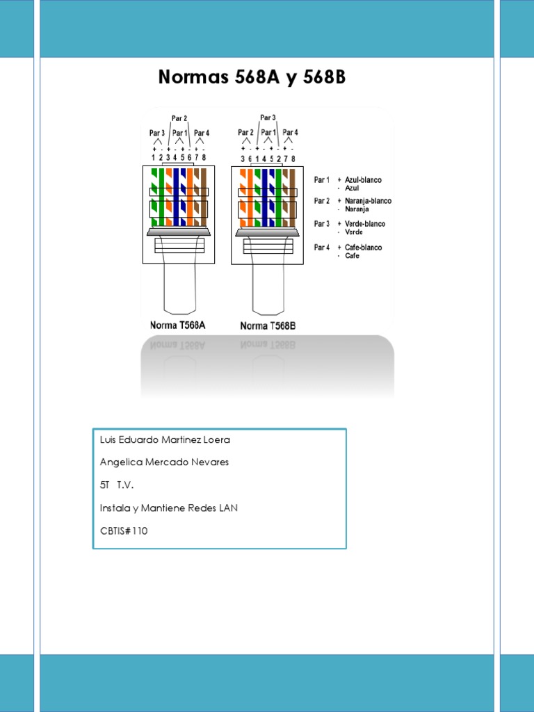 Normas 568A y 568B | PDF | Infraestructura de Telecomunicaciones | Redes