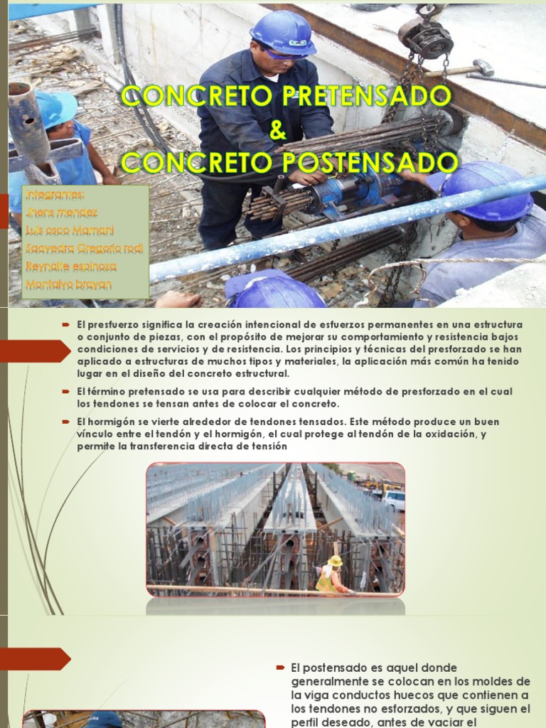 Características Y Aplicaciones Del Concreto Pretensado Y Postensado