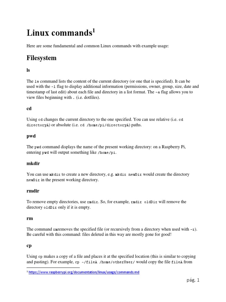 Linux Commands | PDF | Computer File | Directory (Computing)