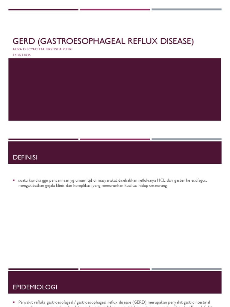 GERD (Gastroesophageal Reflux Disease) | PDF