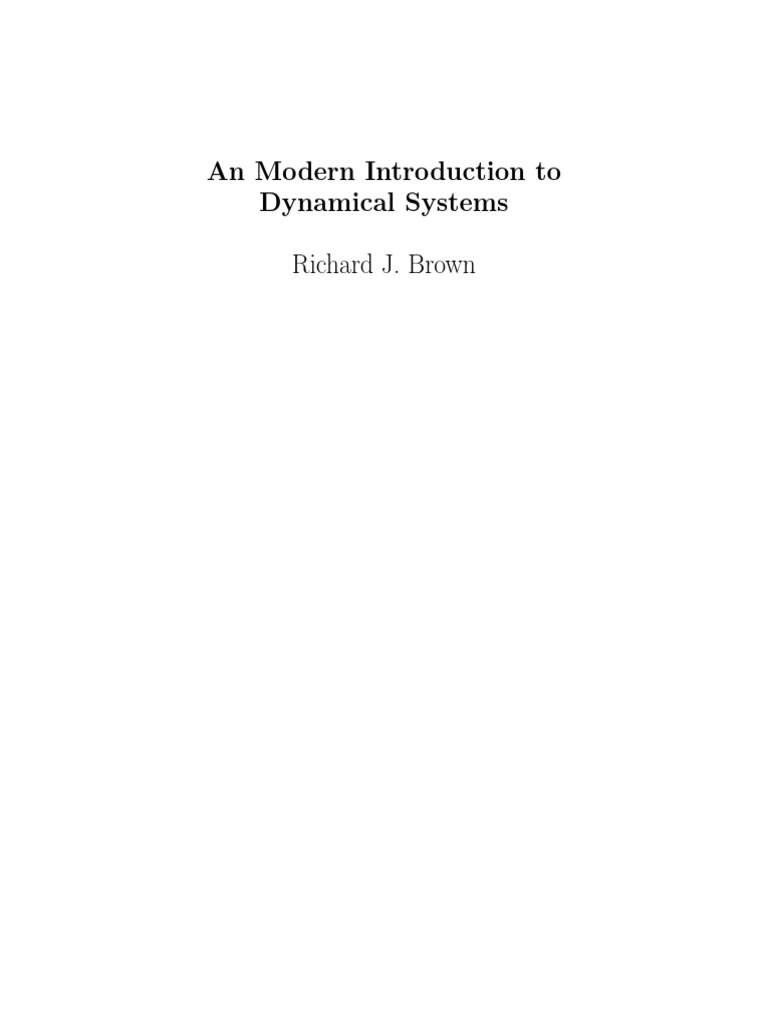 Modern Introduction To Dynamical Systems | PDF | Ordinary Differential ...