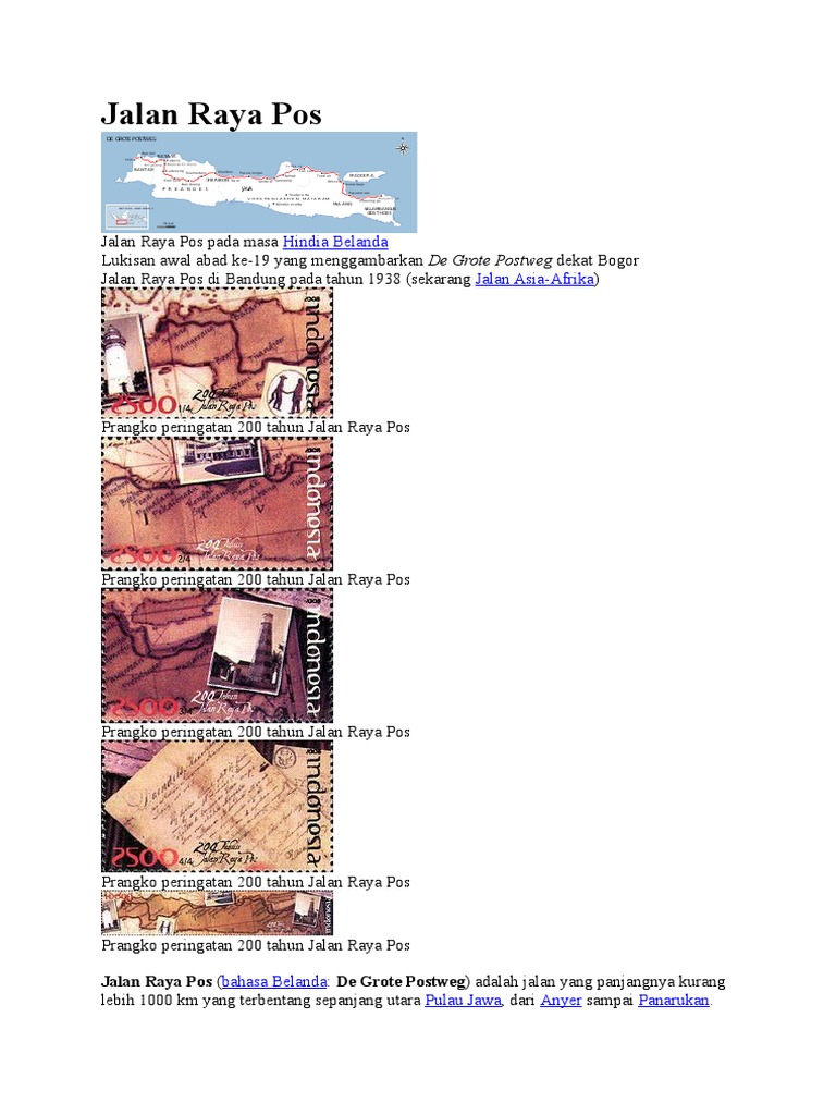 Jalan Raya Pos Atau Jalan Daendels | PDF