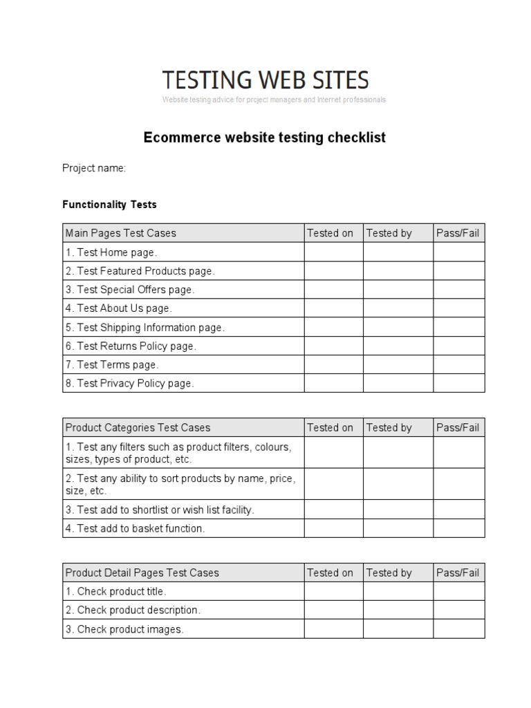 Ecommerce Website Testing Checklist PDF | PDF | Search Engine ... Ecommerce Website Testing Checklist PDF | PDF | Search Engine ...